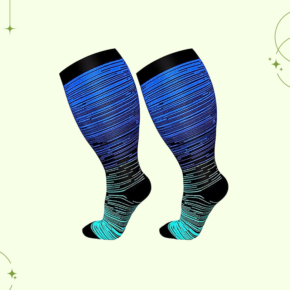 Wide Calf Compression Socks | Graduated Pressure, Circulation Aid ...