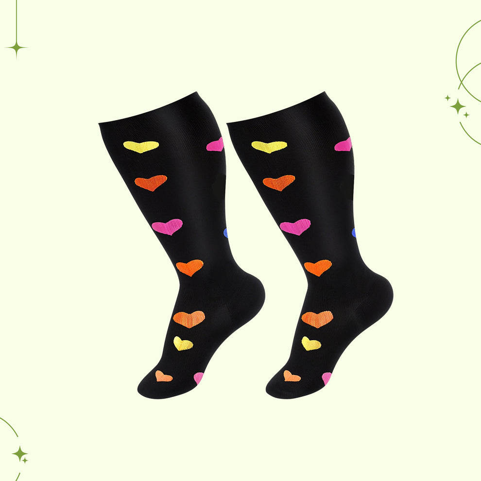 Wide Calf Compression Socks | Graduated Pressure, Circulation Aid ...