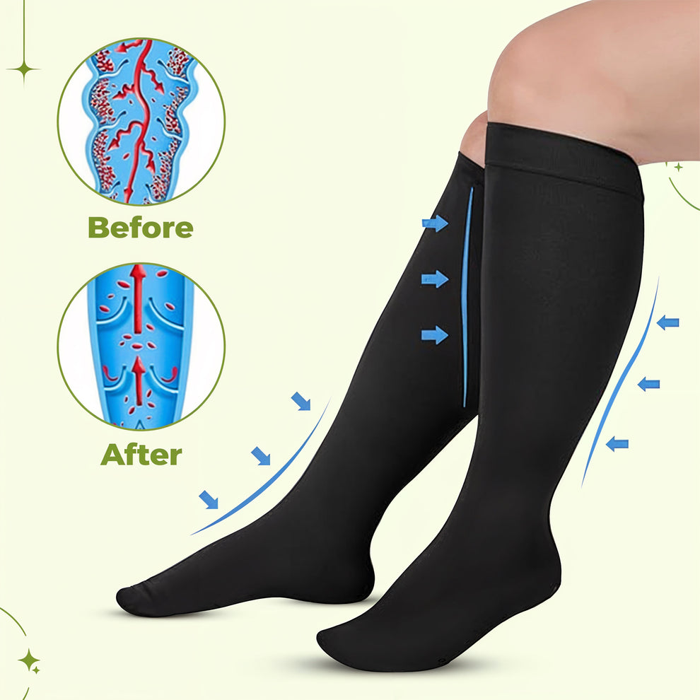 Wide Calf Compression Socks | Graduated Pressure, Circulation Aid ...