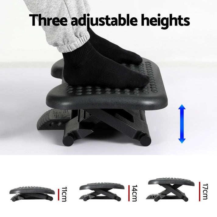 Adjustable Under Desk Foot Rest | Acupressure Surface, Height ...