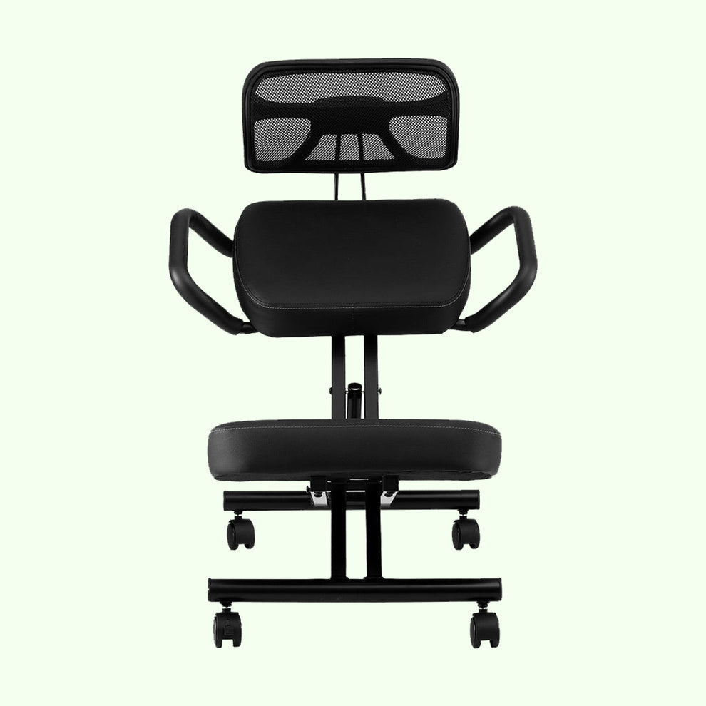 Kneeling Office Chair With Back Support - Stool With Smooth Casters ...