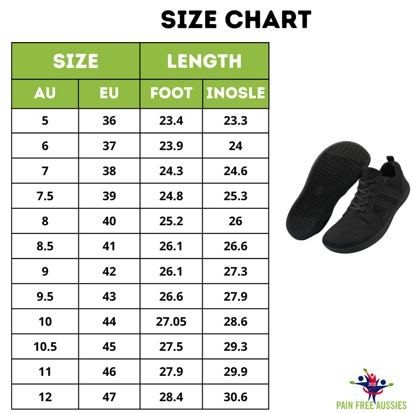 Wide Toes Shoes with Barefoot Sole – Pain Free Aussies