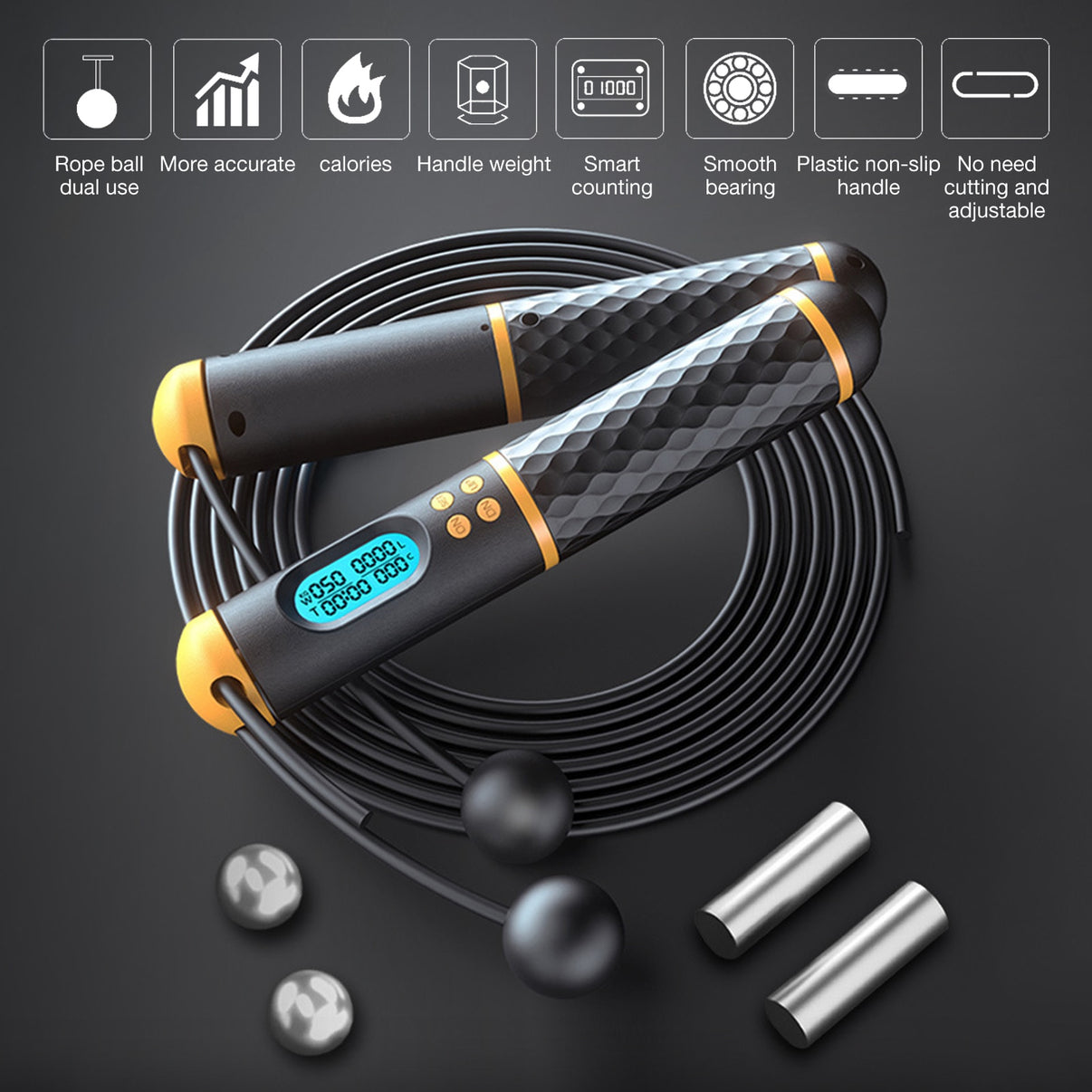 Digital Jumping Rope | Self Counting Workout Skipping Rope – Pain Free ...